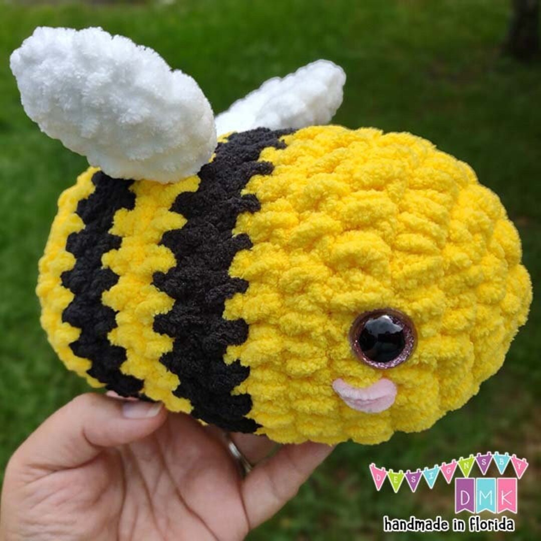 Bumble Bee Plushie - Handmade Crocheted - Yellow & Black - Squishy ...