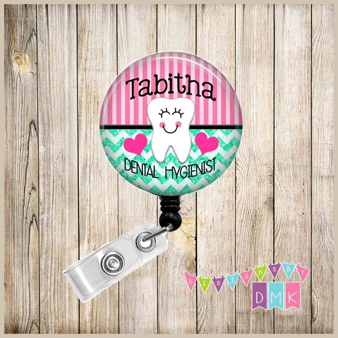 Dental Hygienist - Personalized - Tina the Tooth - Stripes & Chevron ...