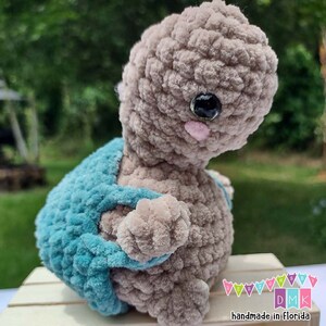 CHEEKY Turtle Plushie - Removable Shell - Chenille - Handmade Crocheted ...