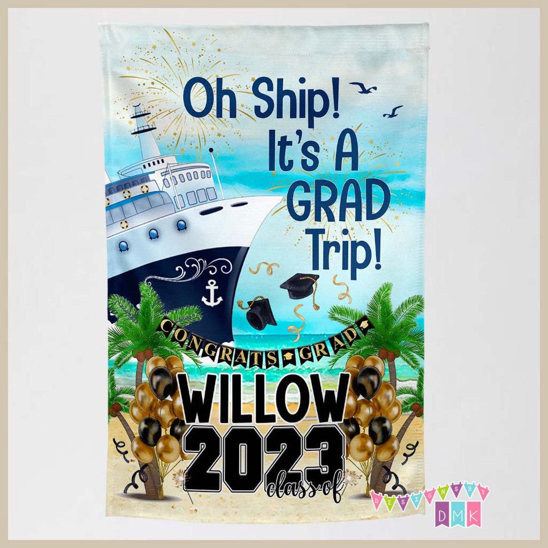 Oh Ship! It's a GRAD Trip! - Black & Gold - Cruise Door Decoration ...