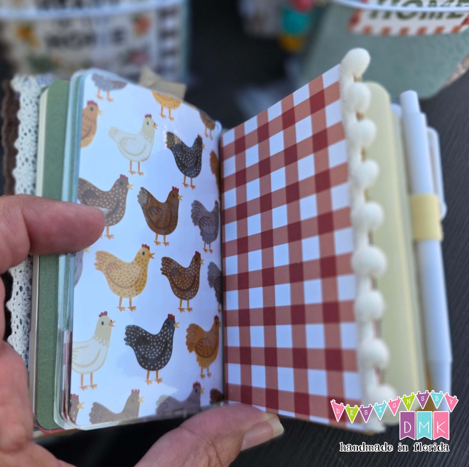Mini Travelers Notebook - TN - HANDMADE - Farmhouse - Chickens - Junk ...