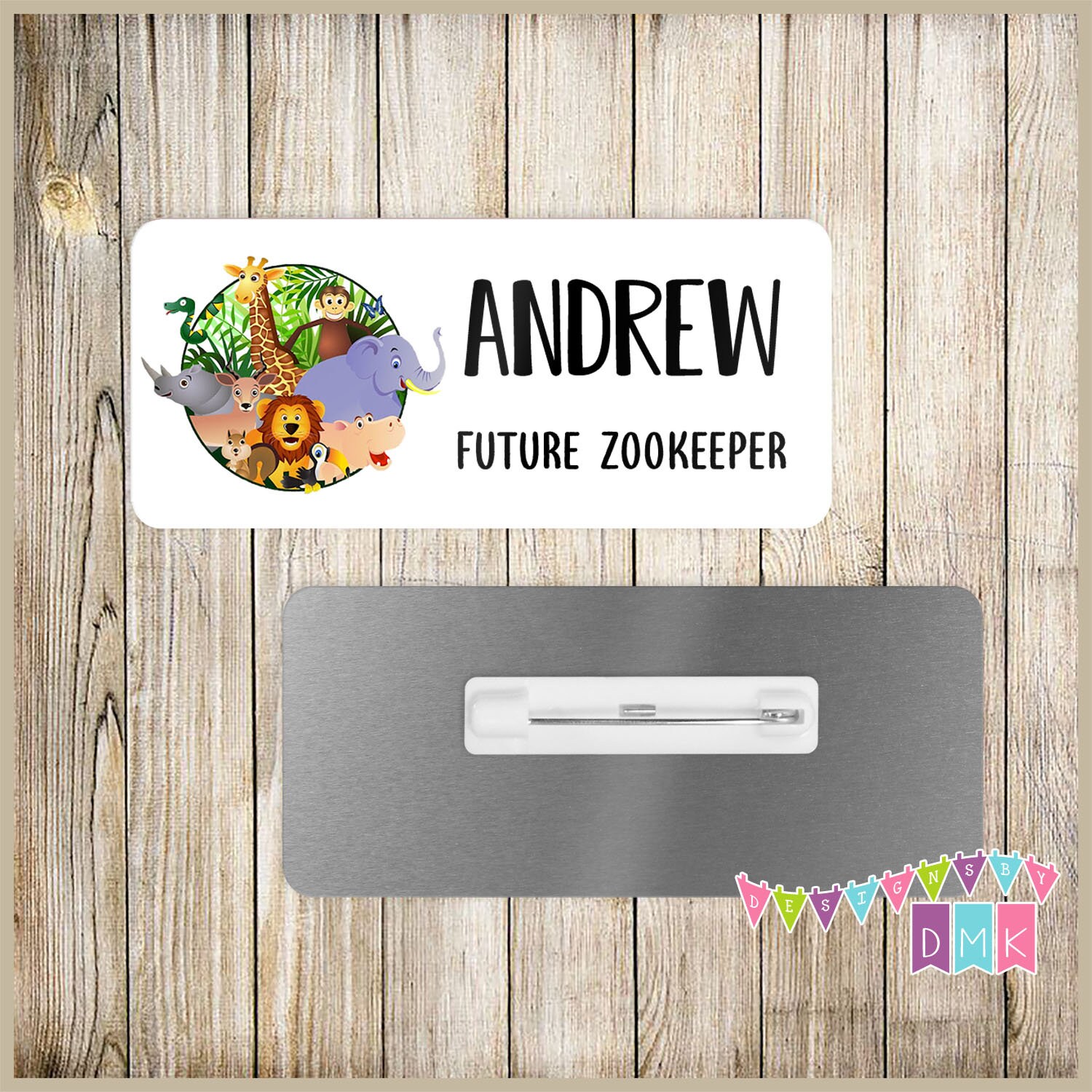 Zookeeper - Zoo Animals - PERSONALIZED - Custom Name Tag - 1.25" X 3 ...