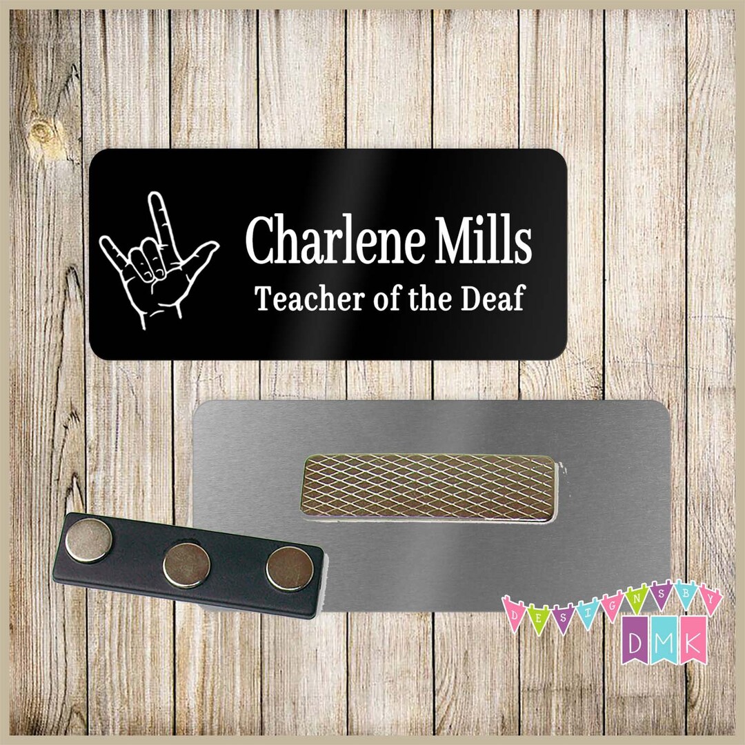 Sign Language - Teacher of the Deaf - I Love You - Black - PERSONALIZED ...