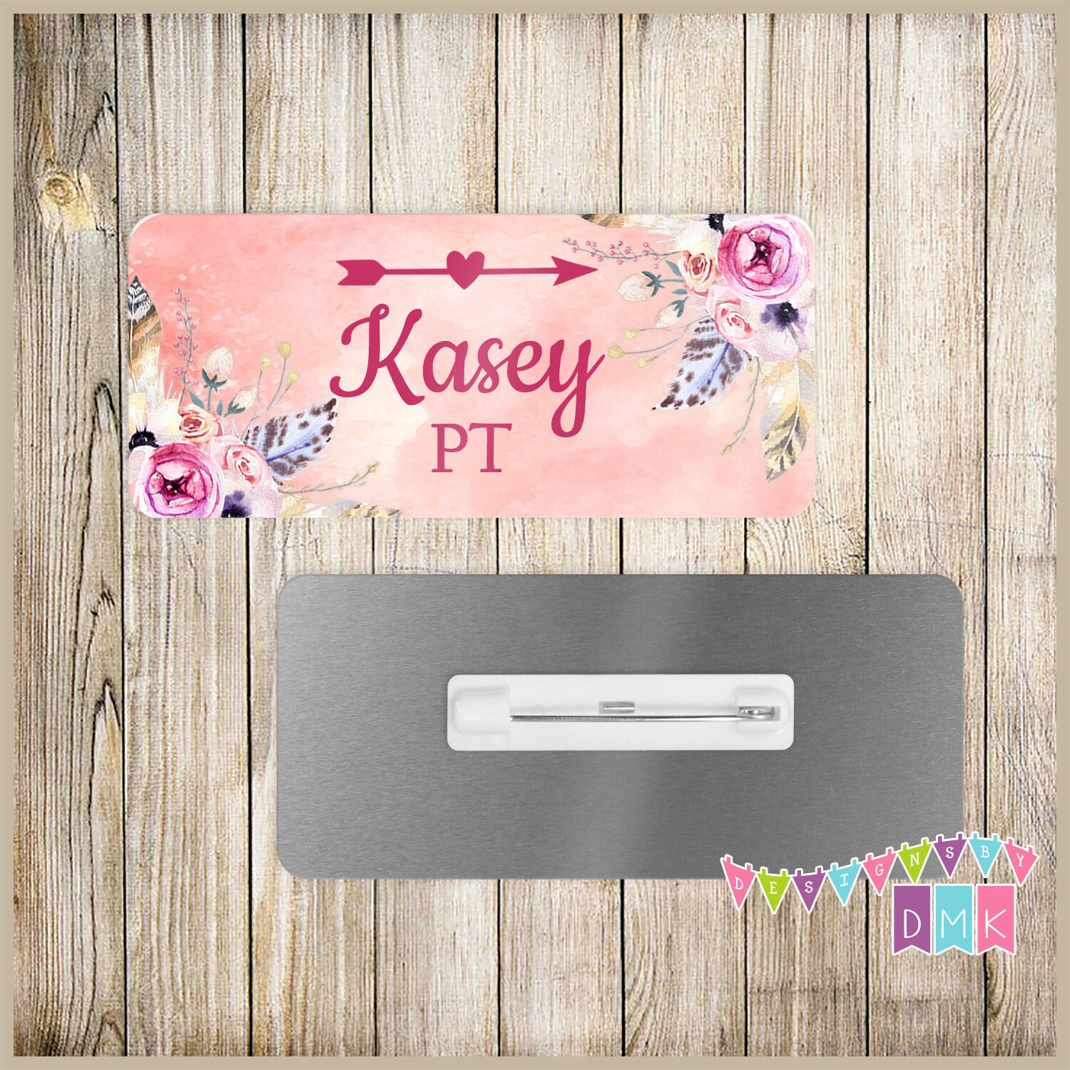 Watercolor Floral Arrow Pink PERSONALIZED Custom Name | Etsy