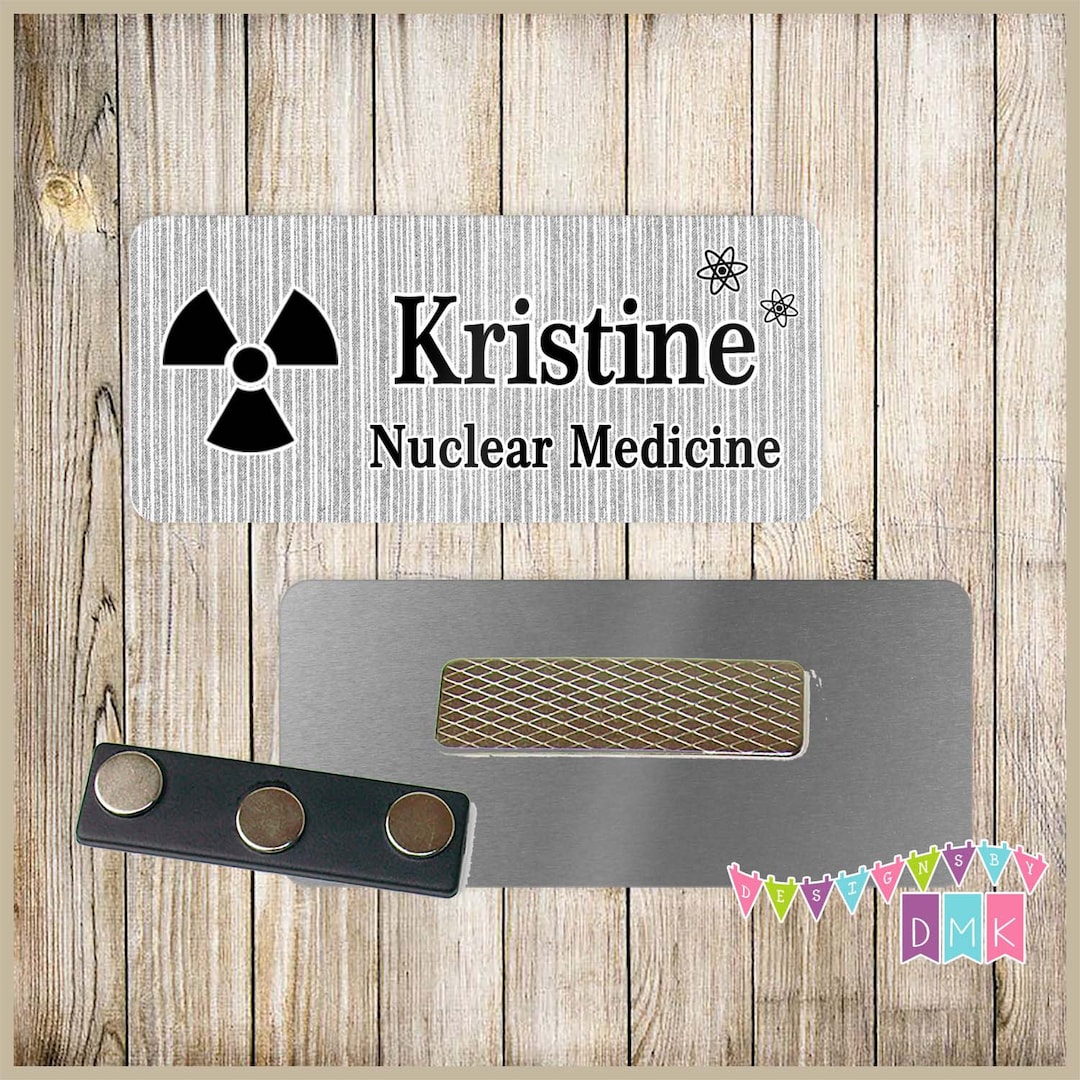 Radiation Symbol - Nuclear Medicine - Grey - PERSONALIZED - Custom Name ...
