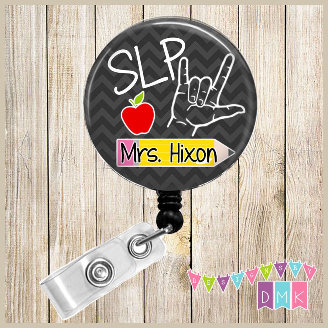 SLP Pencil & Apple Sign Language ASL PERSONALIZED - Etsy