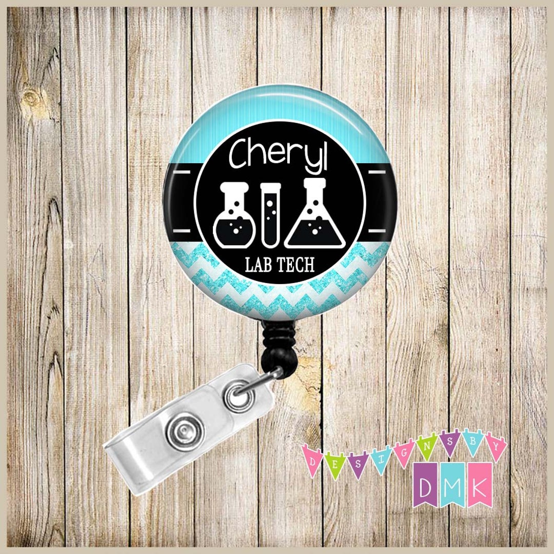 Personalized - Lab Tech With Beakers - Laboratory - Glitter Chevron ...