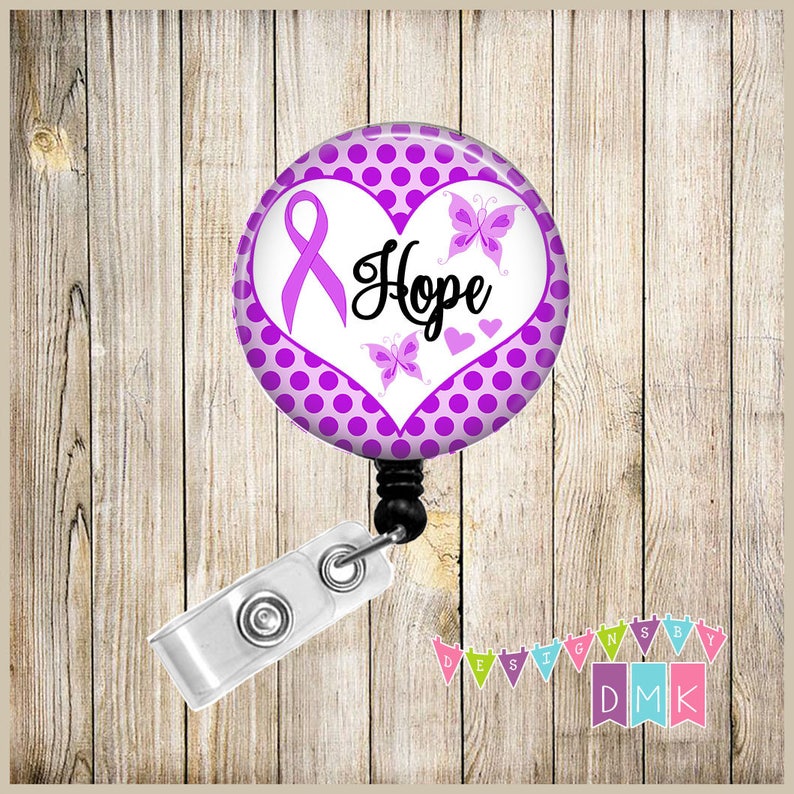 HOPE Cancer Awareness Purple Ribbon Butterflies & Polka - Etsy