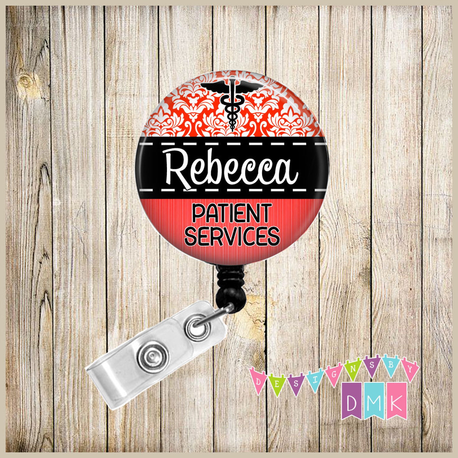 Medical Symbol - Red - Personalized - Button Badge Reel - Retractable ...