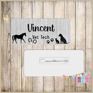 Horse Dog Cat Paws Print & Horseshoes Grey PERSONALIZED Custom Name Tag ...