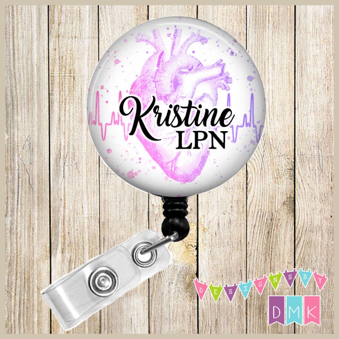 Heart EKG Pink & Purple Splatter Watercolor PERSONALIZED - Etsy
