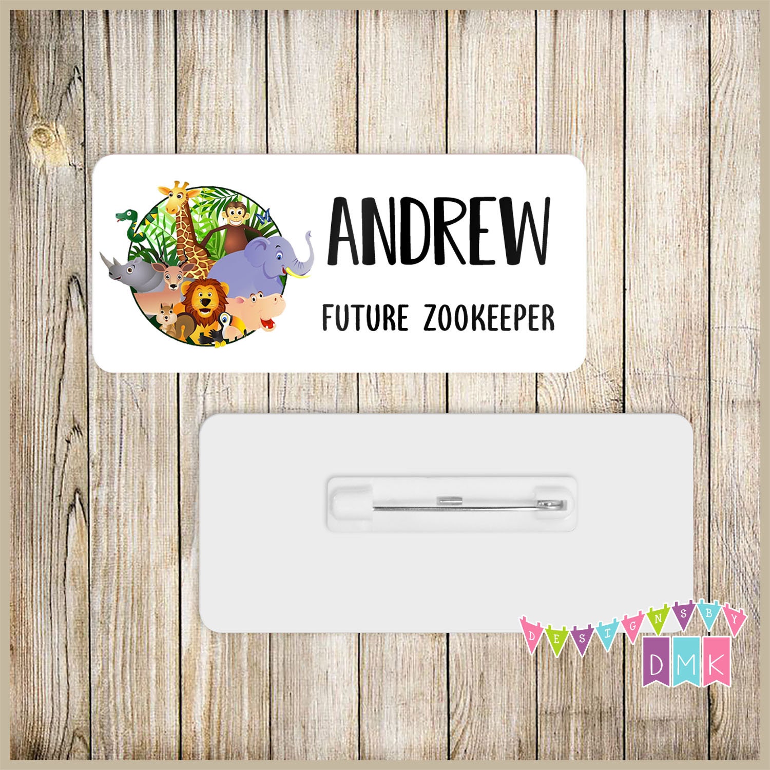 Zookeeper Zoo Animals PERSONALIZED Custom Name Tag | Etsy
