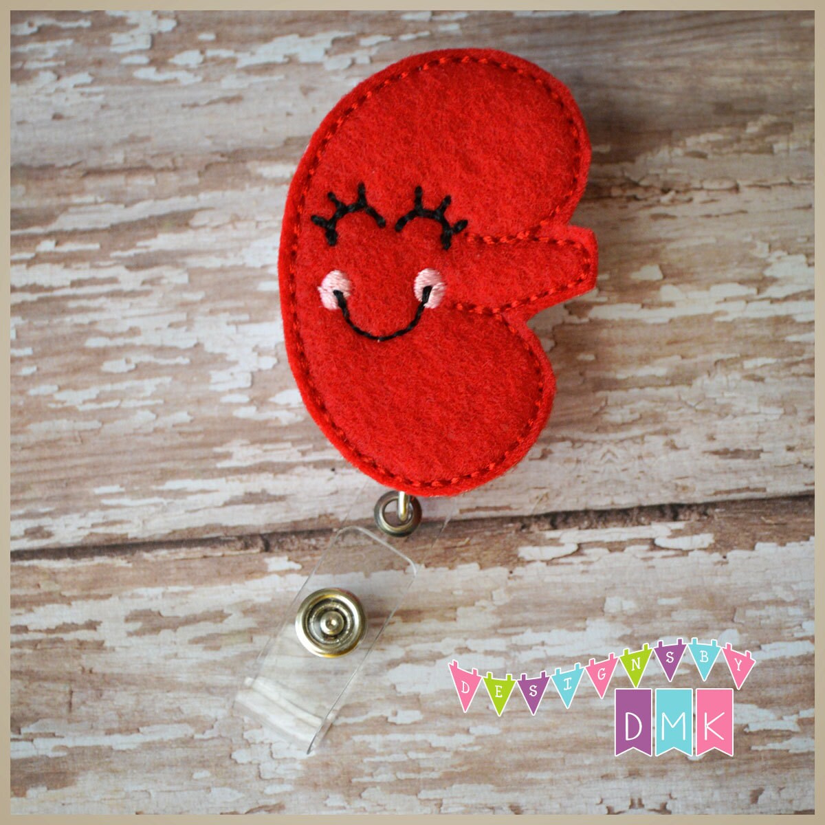 Kynnedy the Kidney Red Felt Badge Reel Nephrology Nurse | Etsy