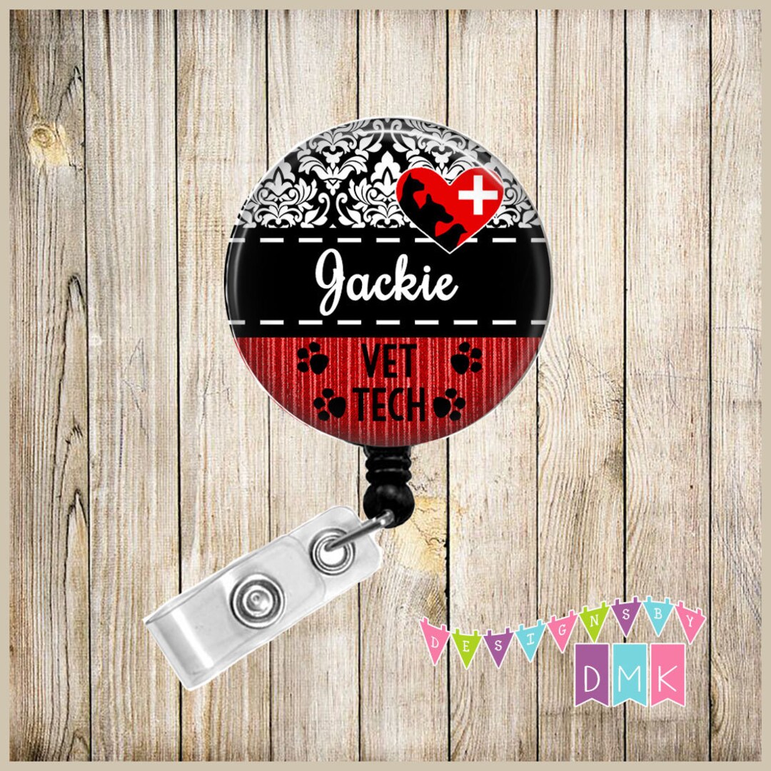 Vet Tech Personalized Damask Veterinary Technician - Etsy