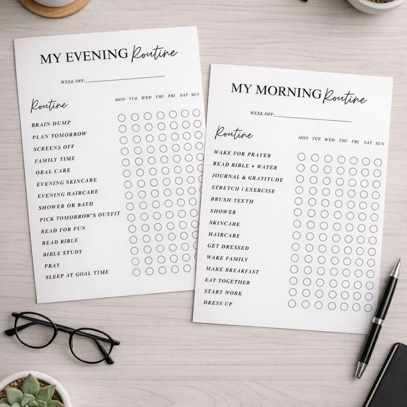 Daily Routine Checklist Printable | Editable Schedule Template ...