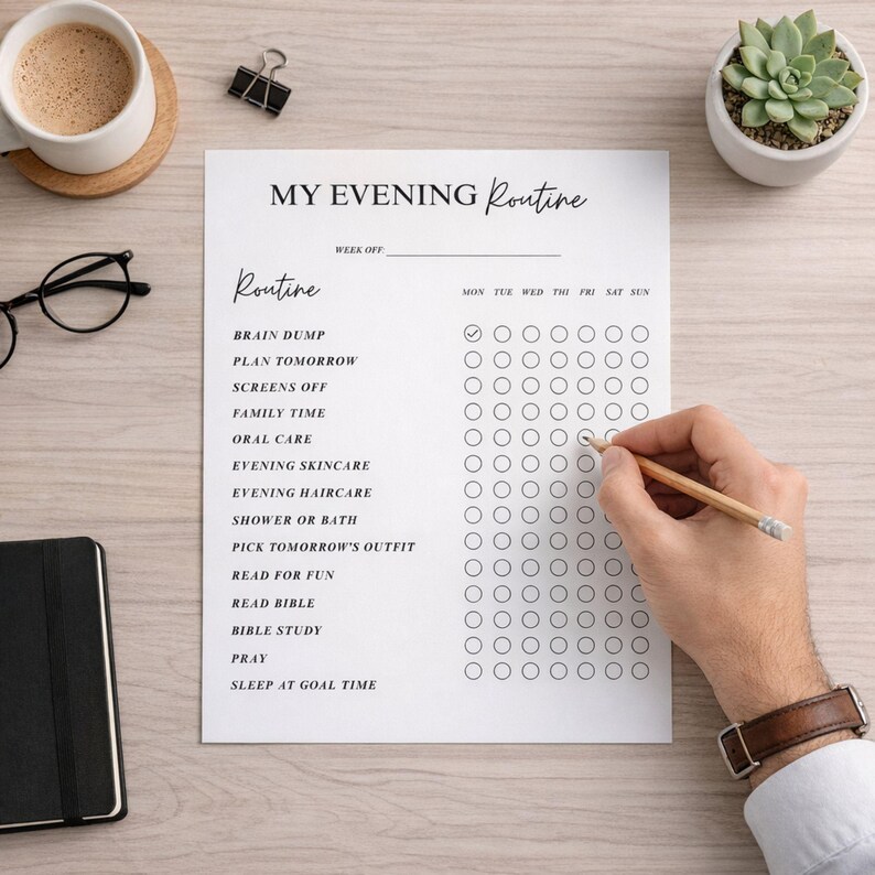 Daily Routine Planner Template | Printable Editable Schedule | Morning ...