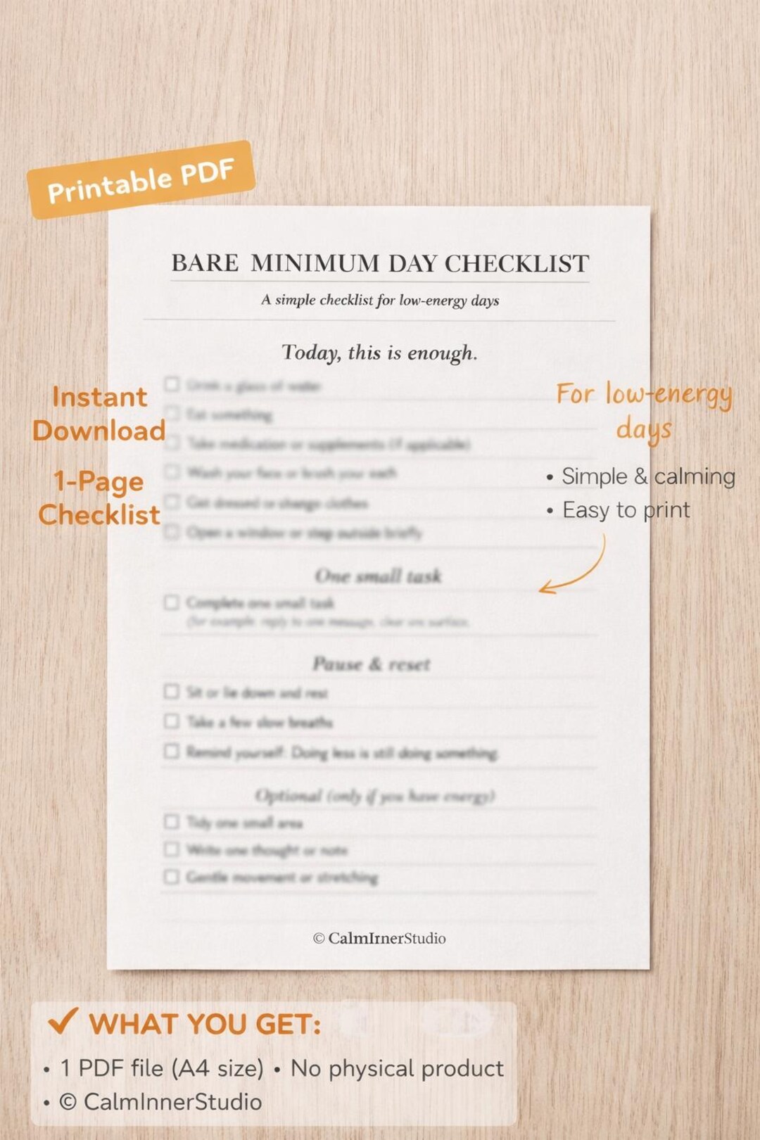 Pause & Reset Checklist – Calm Your Mind, Reduce Overwhelm Reconnect ...