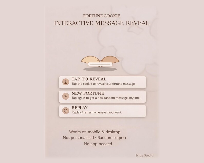 Fortune Cookie Link Gift, Open & Reveal Message, Digital Surprise ...