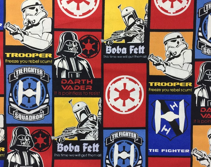 Cotton Fabric / Star Wars / Comic Panels / Dark Side / Empire / Darth ...