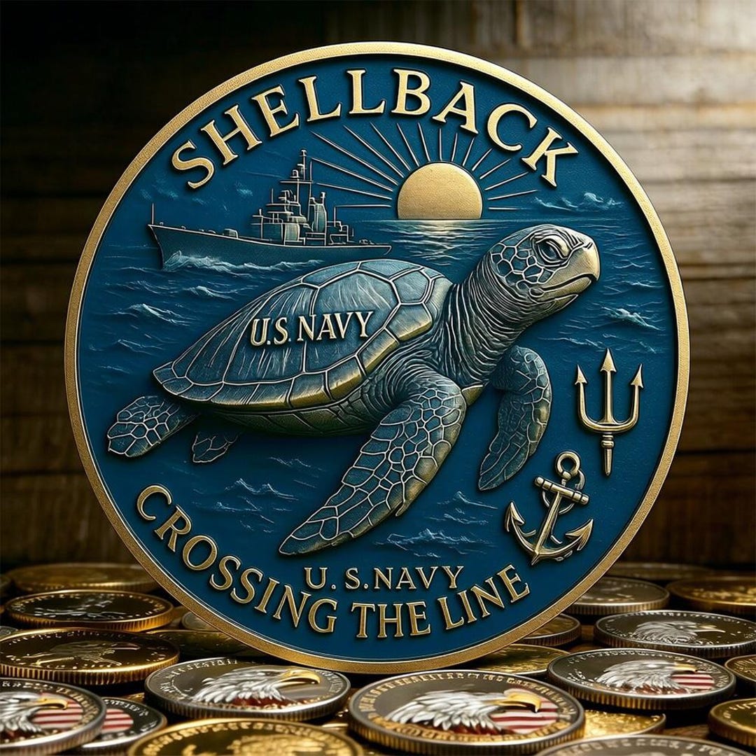 Extra 1 Free / Id|navy Shellback Crossing the Line Coin | "certified ...