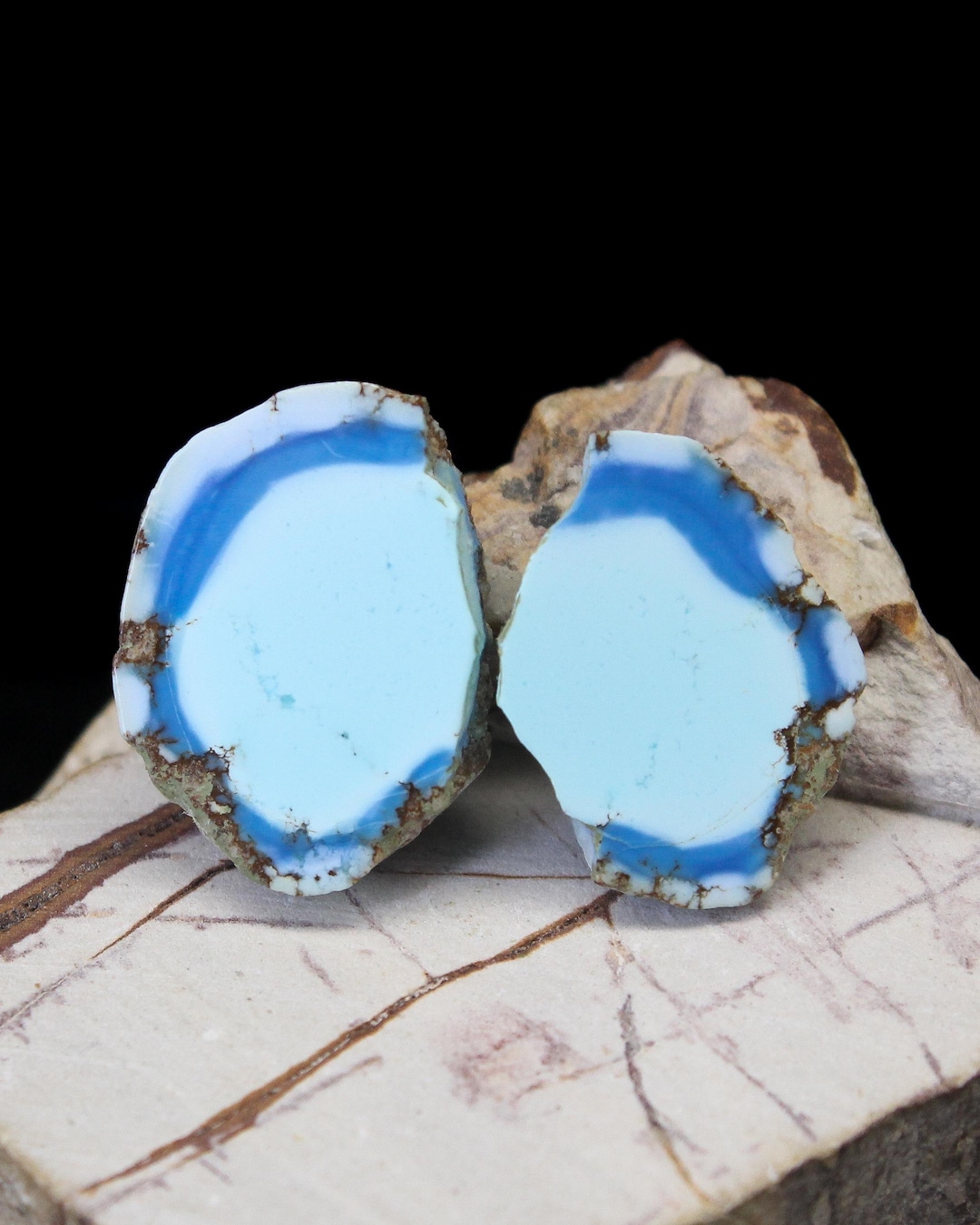 Golden Hill Turquoise Pair, Natural Blue Slabs, Matching Stones for ...