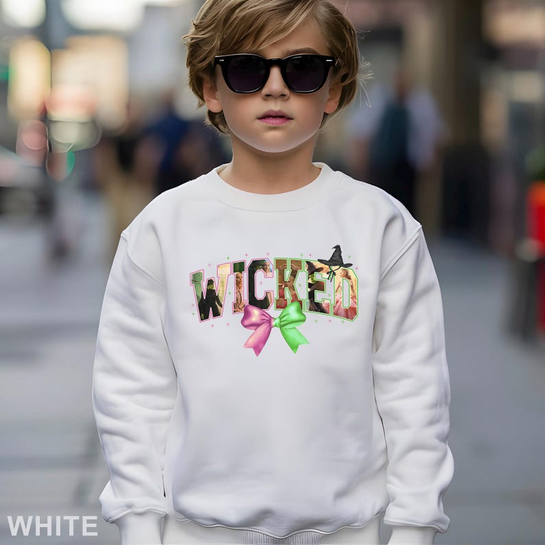 Wicked the Movie Coquette Sweatshirt, Wicked Broomstick, Pink Goes Good ...