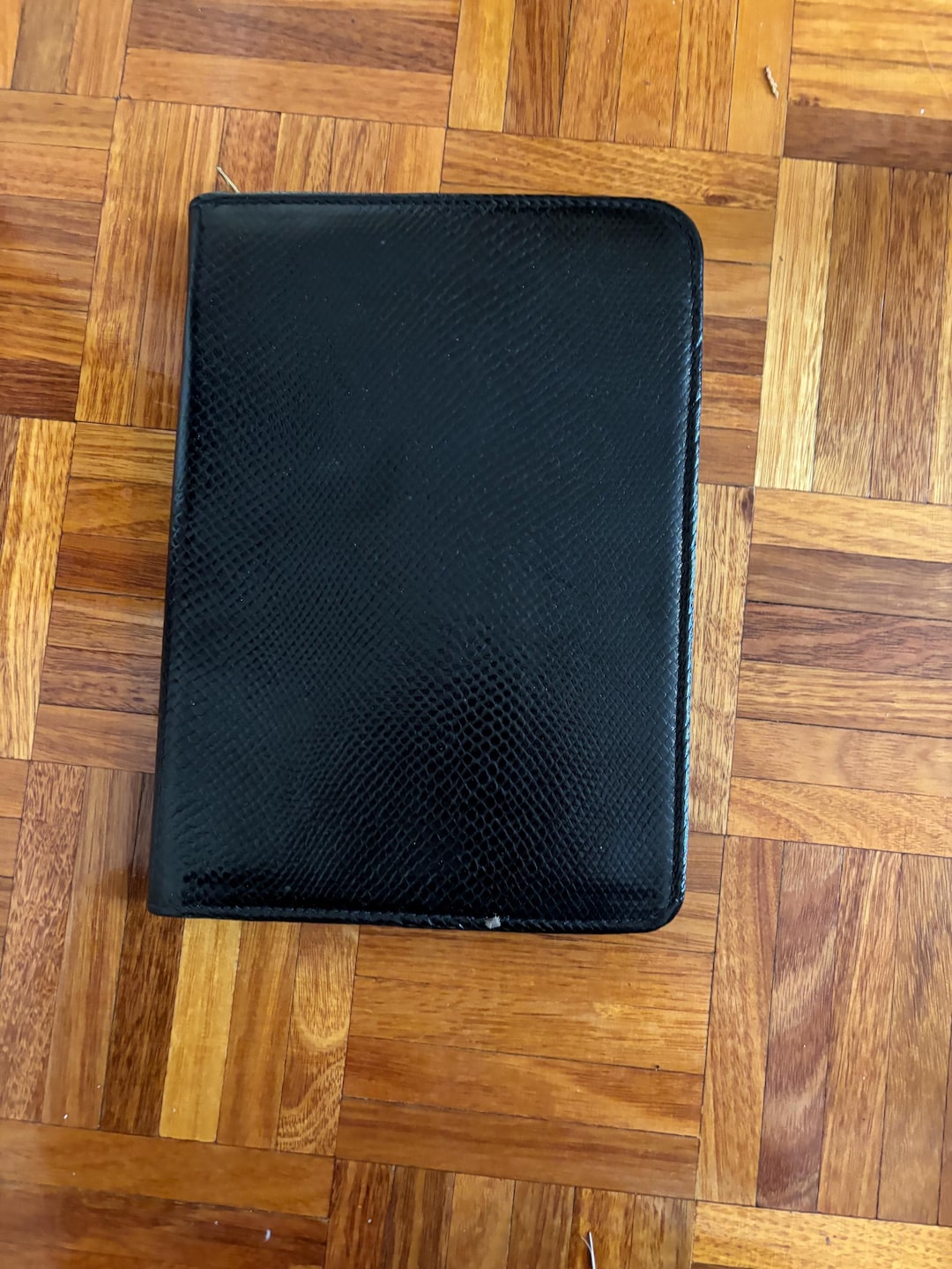 Vintage Black Leather Compendium | Business Folder | Document Organizer ...
