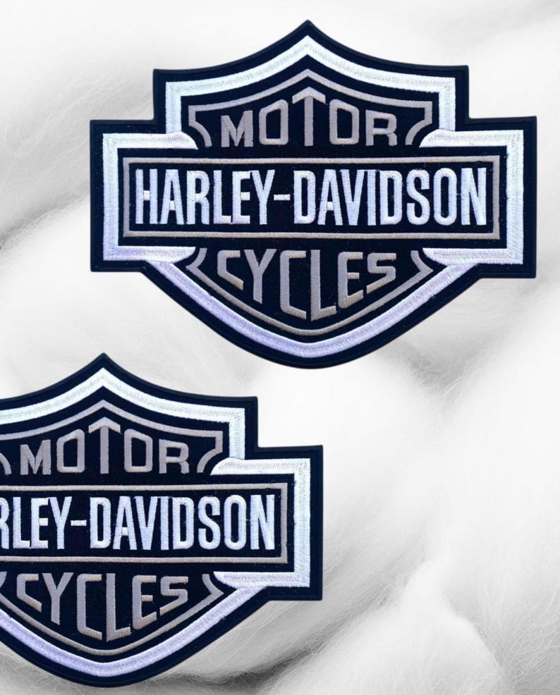 Harley-davidson Gray Bar & Shield Patch 9.25 Inch – Large Embroidered ...