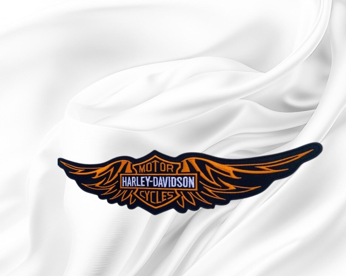 Harley Davidson Leopard Wing Patch 15 Inch Large – Orange HD Biker Back ...