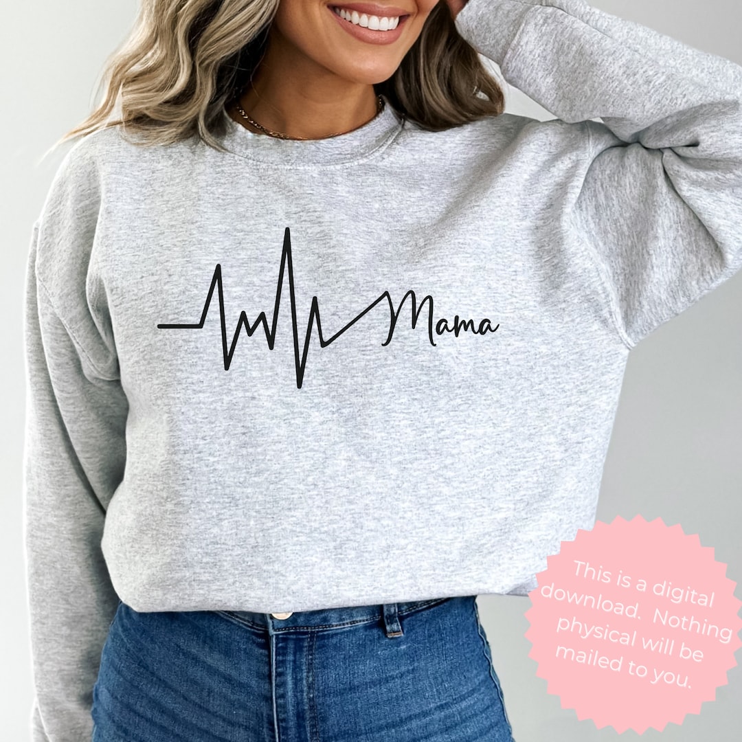 Heartbeat Line Mama SVG Instant Download Ekg Mama Heartbeat Line Mom ...