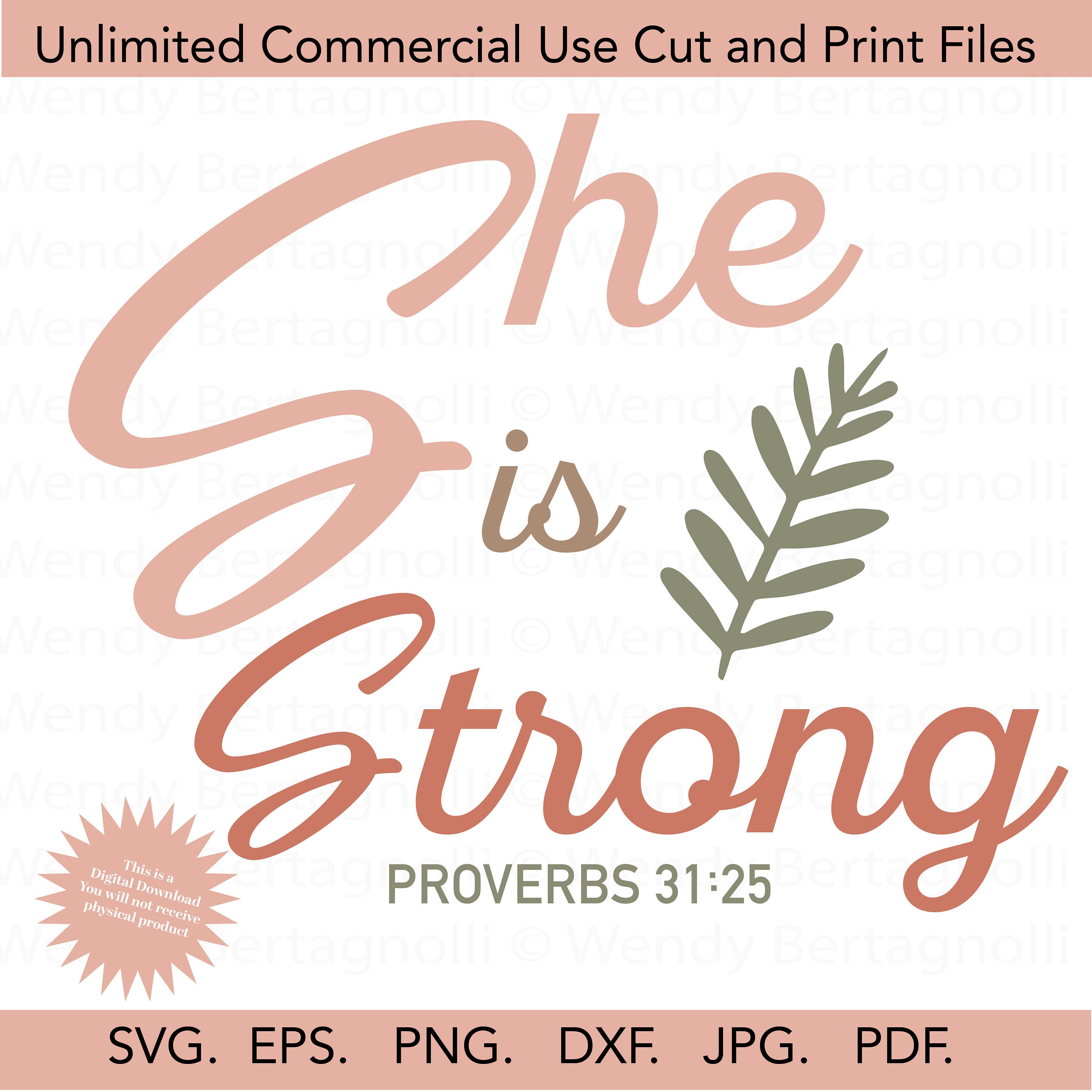 Christian SVG She is Strong Svg Png Proverbs 31 Svg Scripture Svg ...