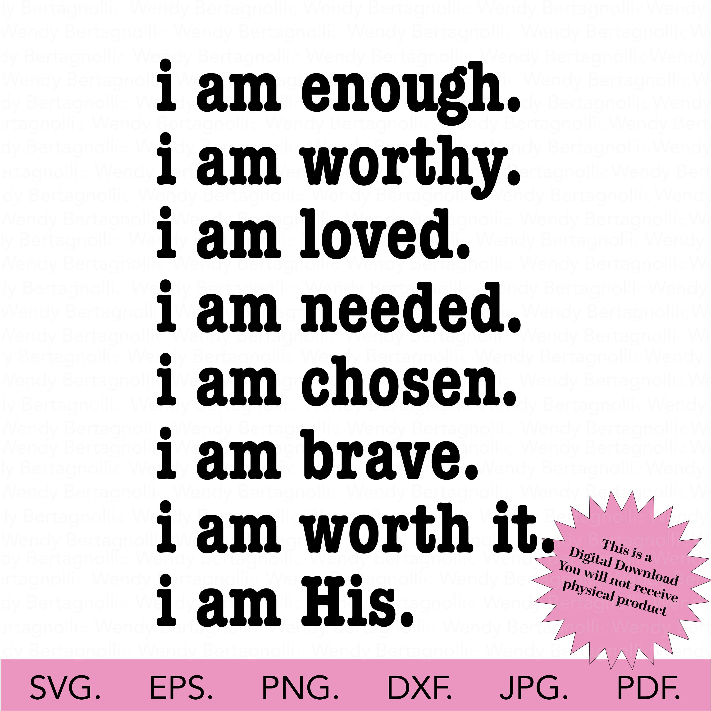 Positive Affirmation Svg Cut Files, Silhouette and Cricut Svg, Self ...