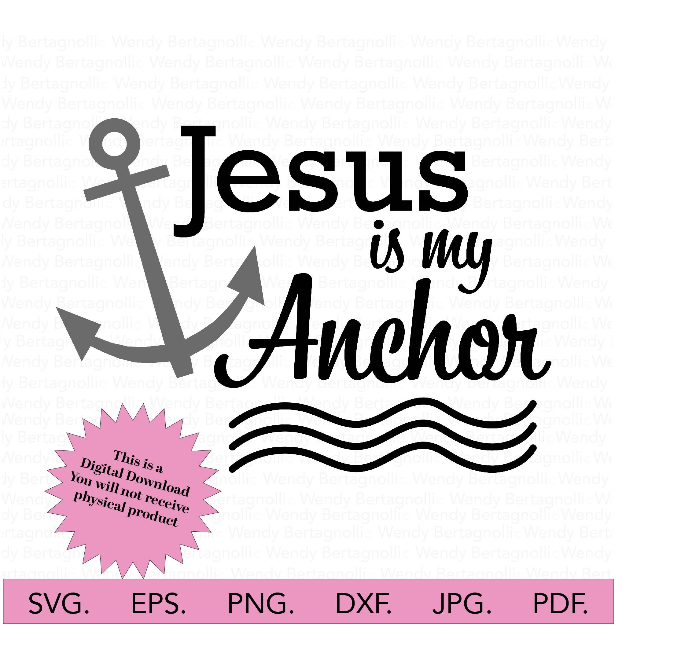 Jesus is My Anchor Svg, Jesus Cut File Svg, Christian Svg, Silhouette ...