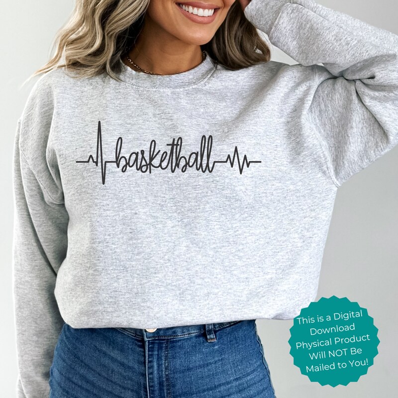 Basketball Heartbeat Svg - Etsy
