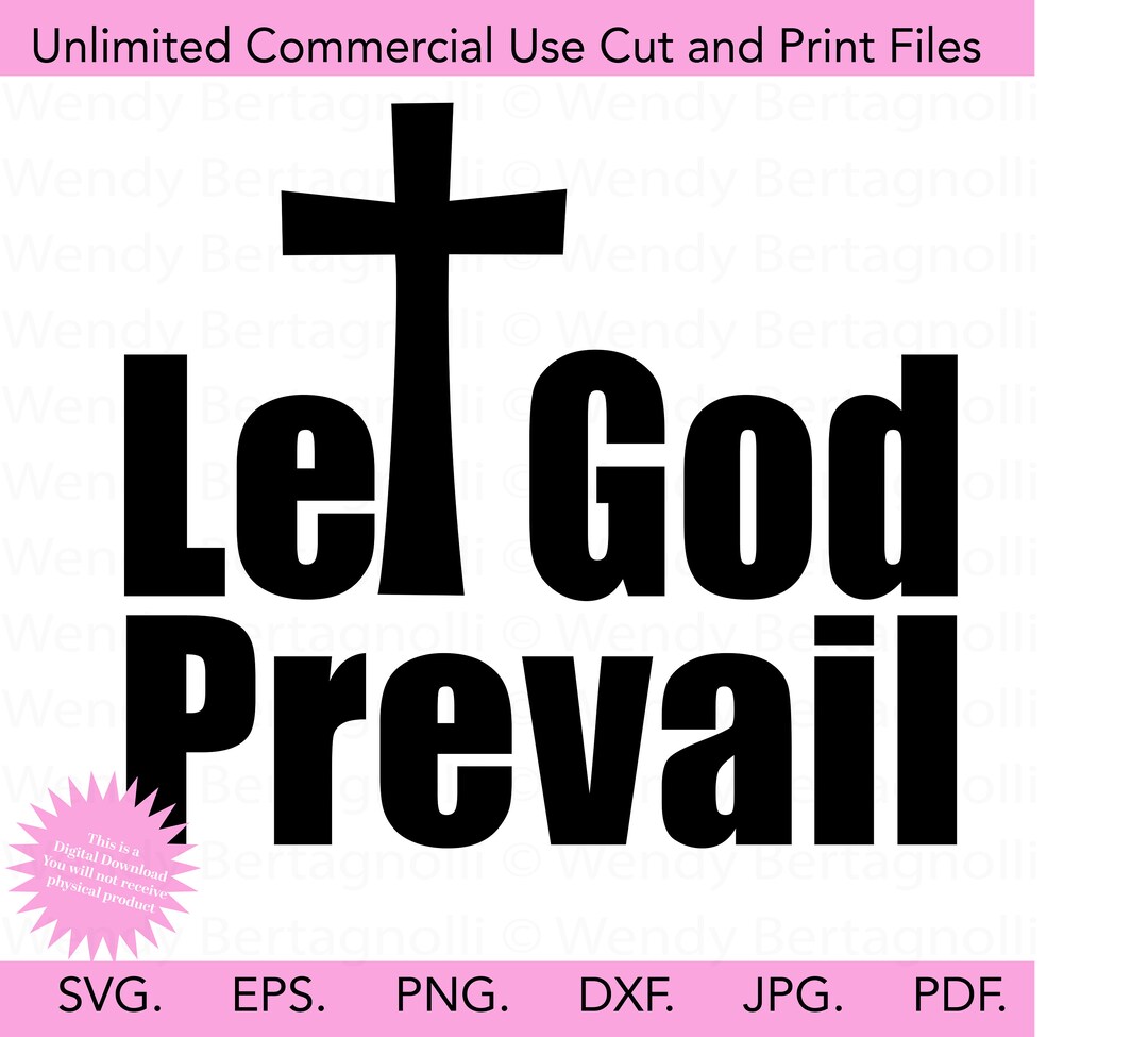 Jesus SVG Cross SVG Let God Prevail Png Instant Download - Etsy