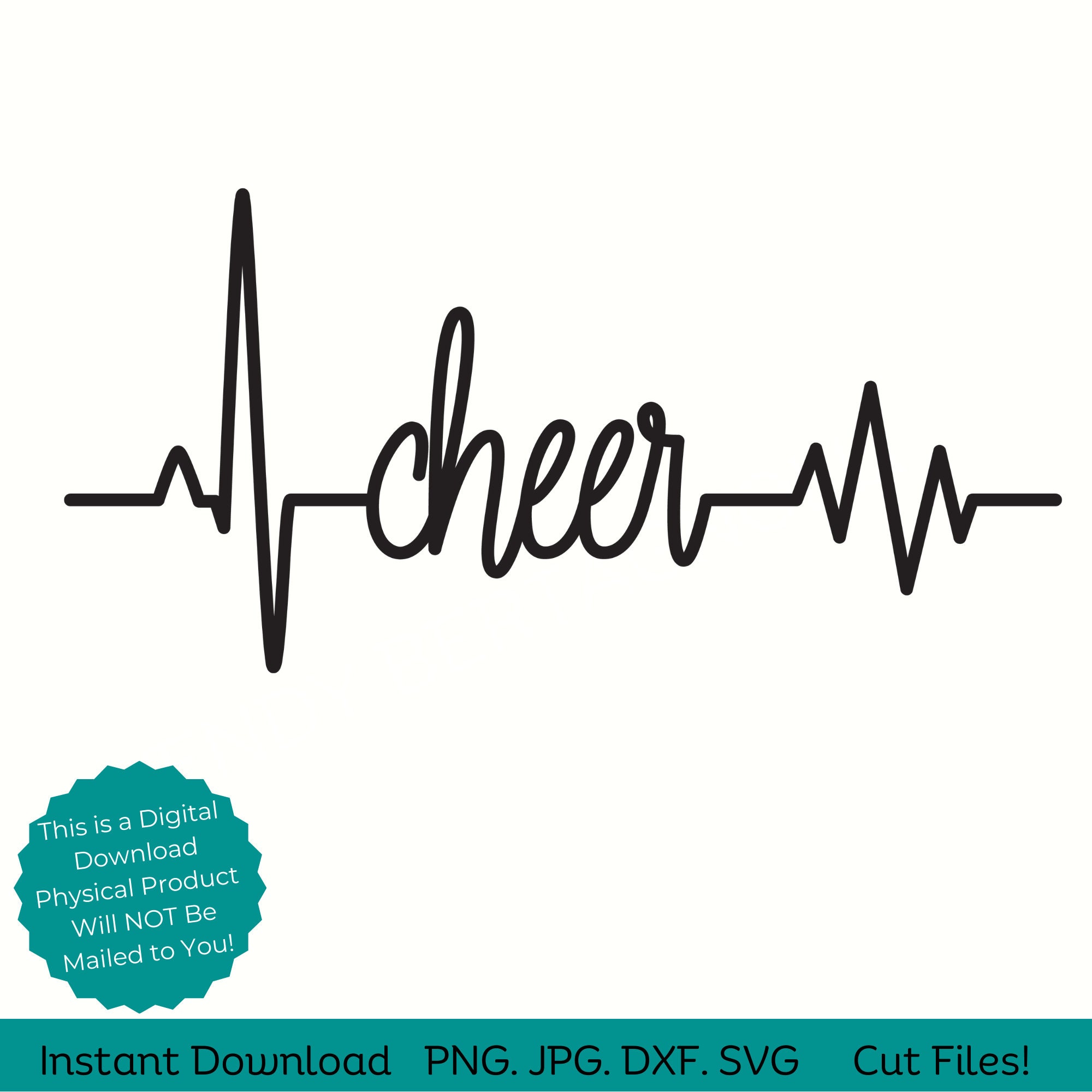 Cheer Svg Heartbeat Line Cheer SVG Sports Mom Sports Da Png Svg Print ...