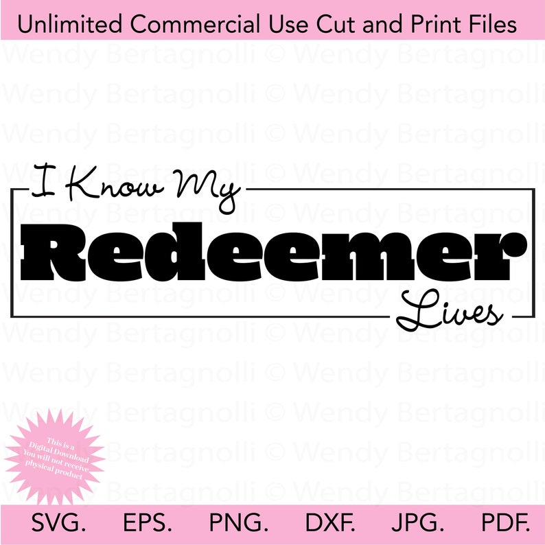 My Redeemer Lives Svg, Instant Download Svg, Silhouette, Cricut, Religious Svg, Christian SVG - Etsy