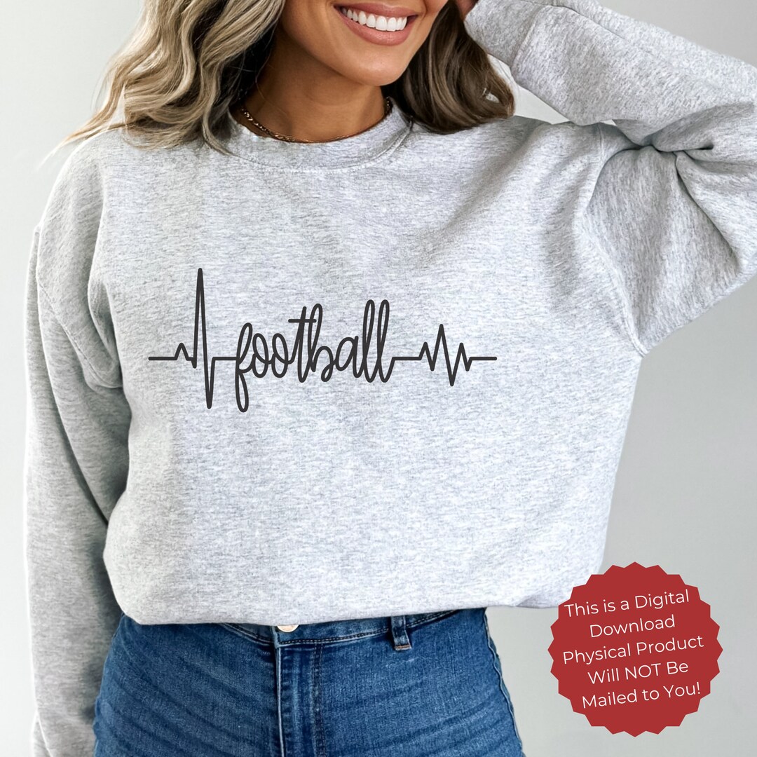 Football Svg Football Love SVG Heartbeat Line SVG Gift for Mom Png EKG ...