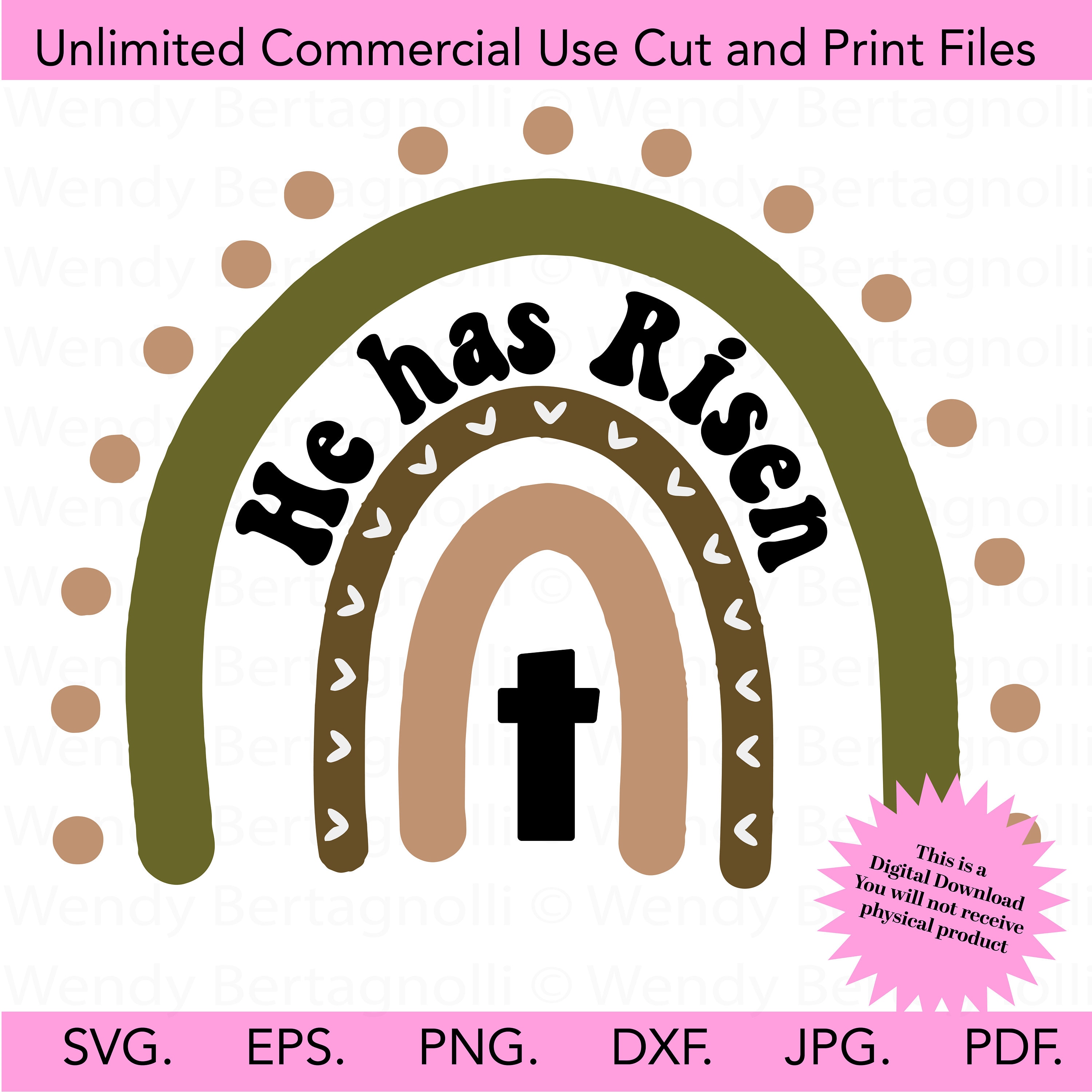 He is Risen Svg, Instant Download Svg, Silhouette, Cricut, Religious ...