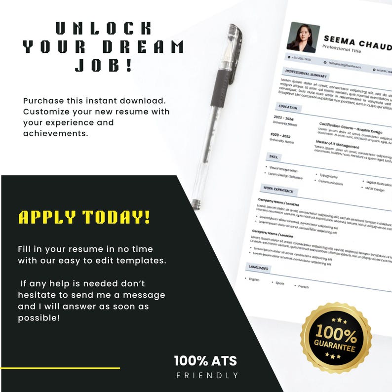 2026 ATS Friendly Resume Template | Cover Letter Include | Modern ...