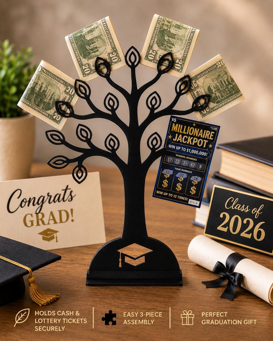 Graduation Money Tree Gift Holder | Cash Gift Display for Graduate ...