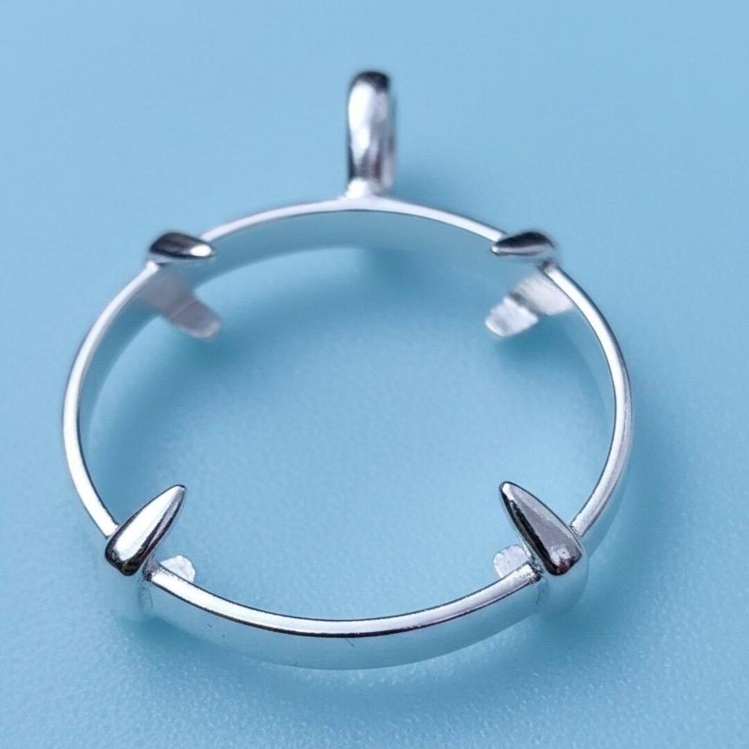 925 Sterling Silver Round Coin Bezel Pendant Setting, Coin Connector ...
