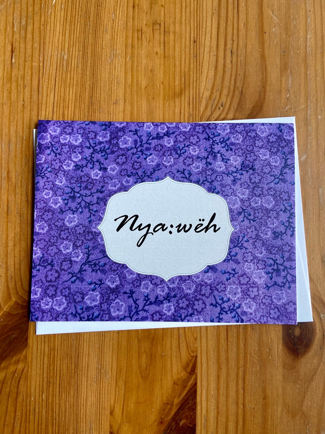 Thank You//seneca Purple Fabric Note SINGLE Card - Etsy