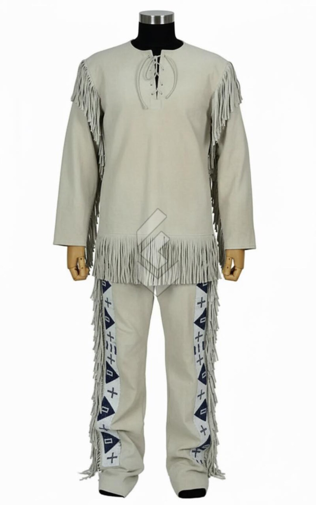 Handmade Native American Style Leather Fringe Outfit Mens Buckskin ...
