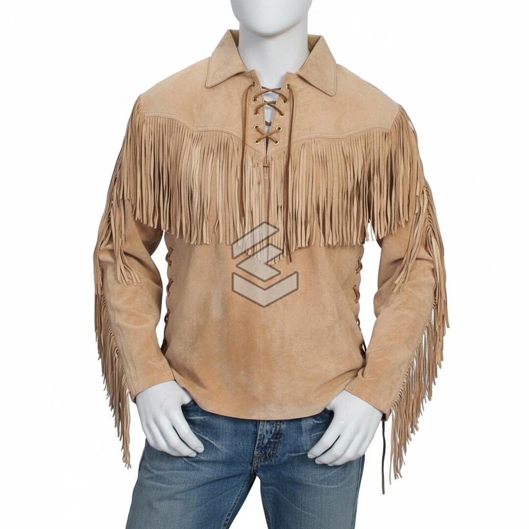 Handmade Tan Suede Leather Fringe Shirt, Western Cowboy Style - Etsy