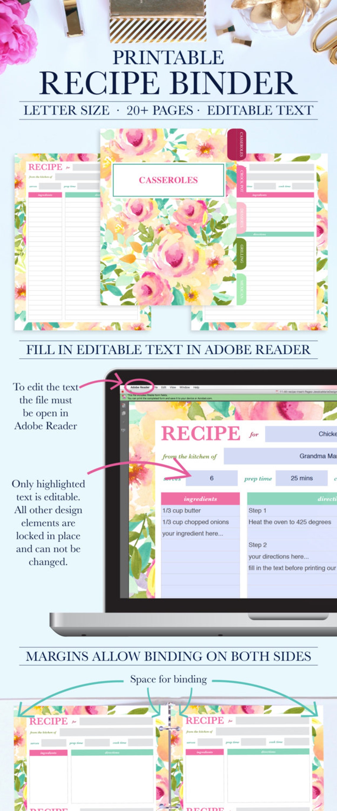 Family Recipe Binder Kit Personalized Recipe Book Binder | Etsy