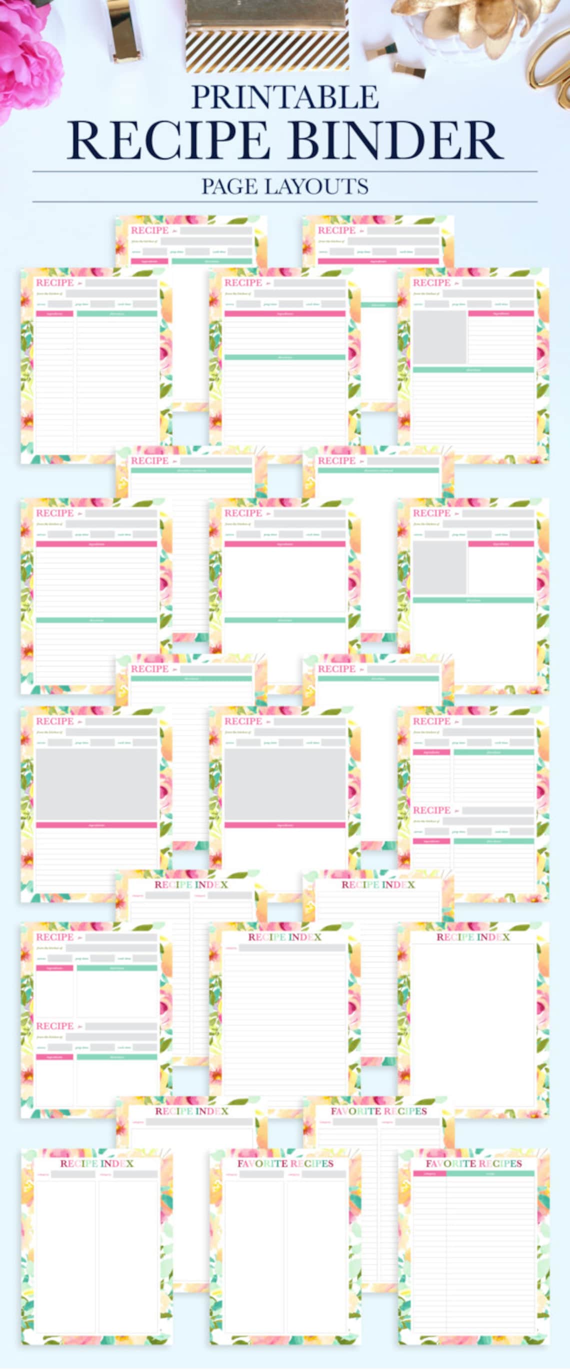 Family Recipe Binder Kit Personalized Recipe Book Binder | Etsy