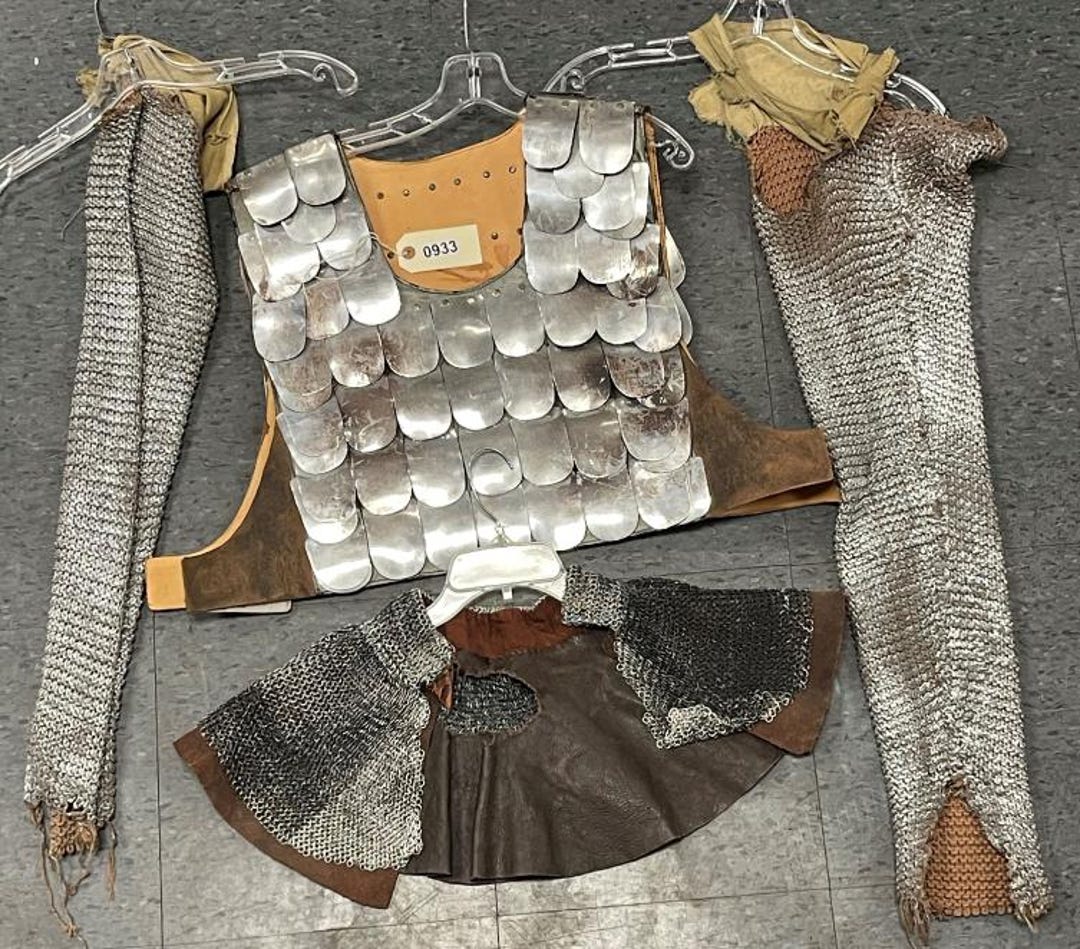 MOVIE WARDROBE 1940s-1950s 4 Piece "armor" From Movie Roman Chainmail ...