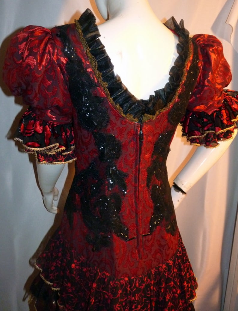 Red Vintage Bust 32" FLAMENCO Gypsy Dress *MOVIE WORN* Wardrobe Cosplay ...