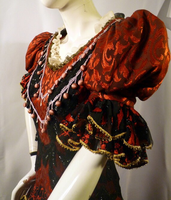 Red Vintage Bust 32" FLAMENCO Gypsy Dress *MOVIE WORN… - Gem